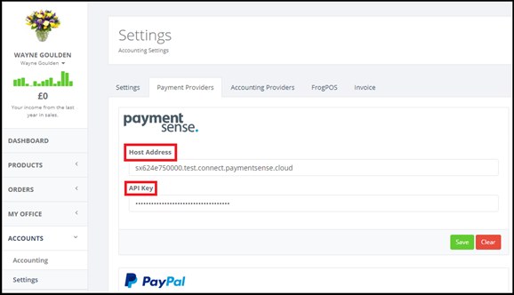 Payment Sense Integration – Floral Frog Knowledge Base