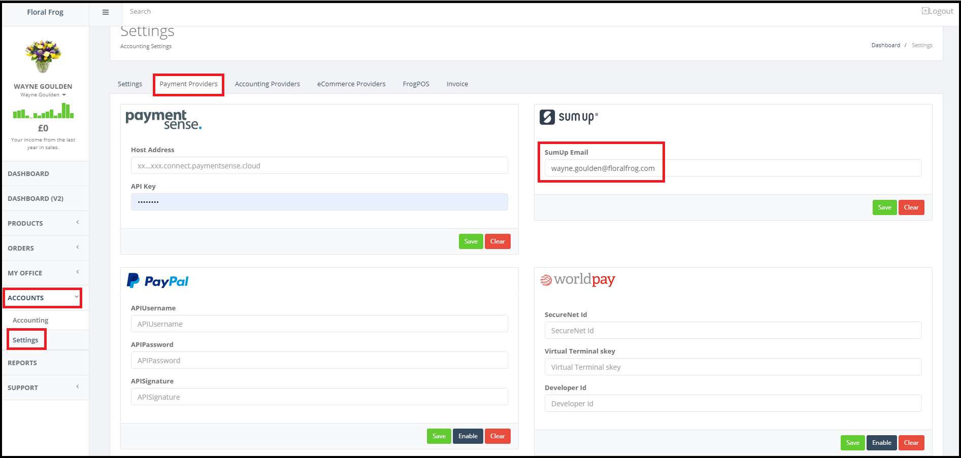SumUp Integration – Floral Frog Knowledge Base